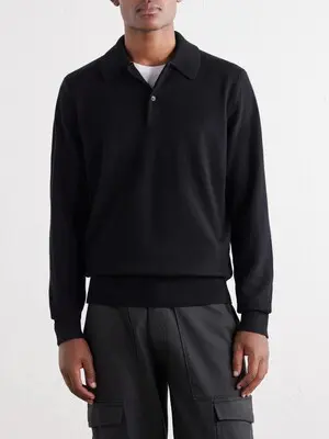 Mr P. Cliff Cashmere Polo Shirt - Black