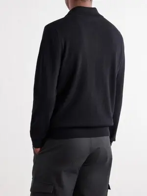 Mr P. Cliff Cashmere Polo Shirt - Black