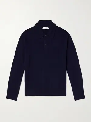 Mr P. Cliff Cashmere Polo Shirt - Blue