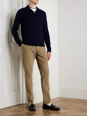 Mr P. Cliff Cashmere Polo Shirt - Blue