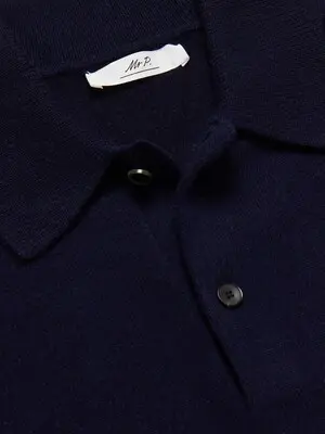 Mr P. Cliff Cashmere Polo Shirt - Blue