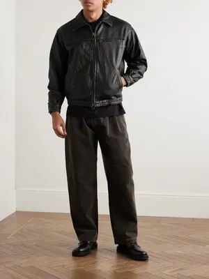 FRIZMWORKS Distressed Leather Jacket