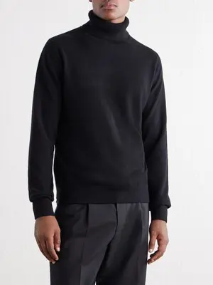 Mr P. Clyde Cashmere Rollneck Sweater - Black