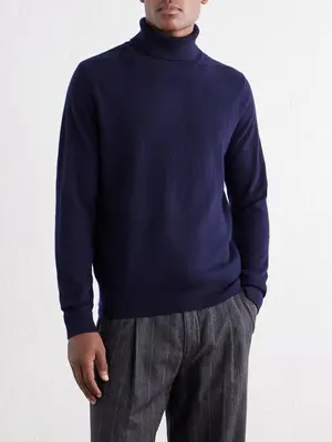 Mr P. Clyde Cashmere Rollneck Sweater - Blue