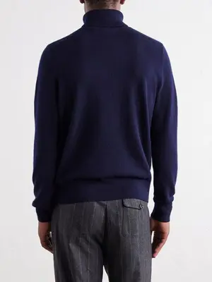 Mr P. Clyde Cashmere Rollneck Sweater - Blue