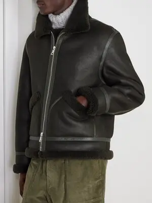 Mr P. Shearling Aviator Jacket - Green