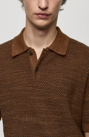 Mango Structured Knit Polo