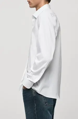 Mango Stretch Button-up Shirt - White