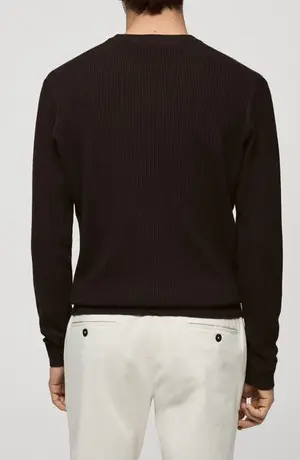 Mango Ribbed Crewneck Sweater