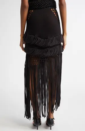 DIOTIMA Medusa Loop & Fringe Crochet Midi Skirt