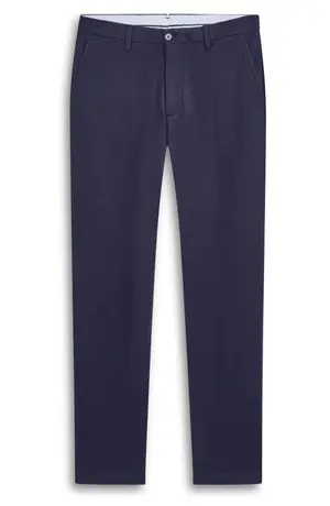 Bugatchi Flat Front Wool & Cotton Blend Chino Pants - Navy