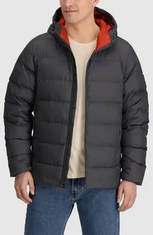 OUTDOOR RESEARCH 700 Fill Power Down Insulated Hooded Puffer Jacket - Storm