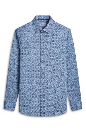 Bugatchi Karl Shaped Fit Abstract Print Stretch Button-up Shirt