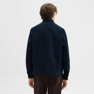 Theory Shirt Jacket In Moleskin Twill - Baltic