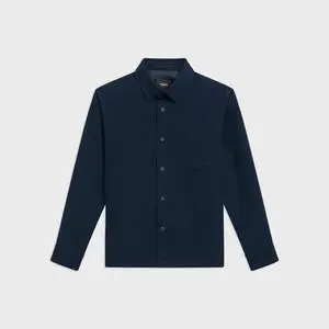 Theory Shirt Jacket In Moleskin Twill - Baltic