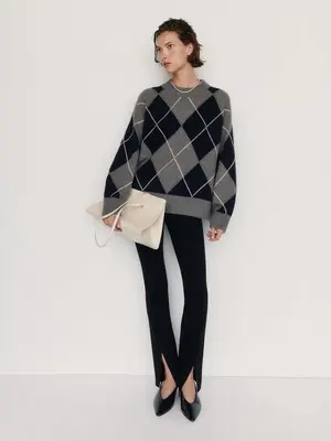 REFORMATION REFORMATION Cove Cashmere Oversized Crew Sweater Grey