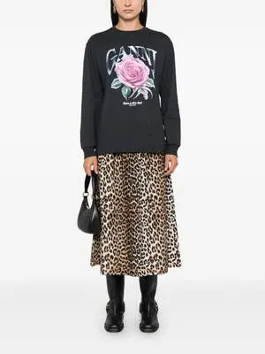 GANNI Rose Print T-shirt