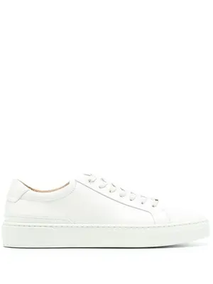 BOSS Logo-plaque Leather Sneakers - White