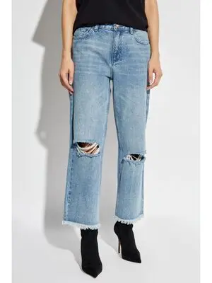 Michael Kors Ripped Straight Leg Jeans