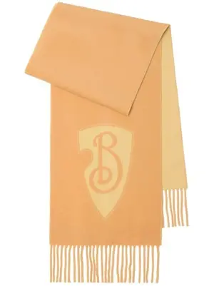 Burberry B Shield Fringed Scarf - Orange