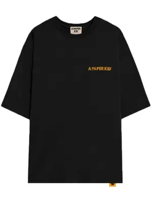 A PAPER KID Logo-print T-shirt - Black