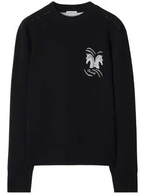 Burberry Mirrored Horse Knit Jumper - Black