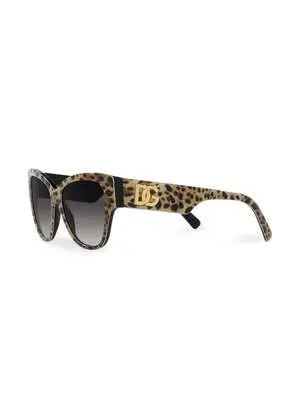 Dolce & Gabbana Leopard-print Butterfly Sunglasses - Brown
