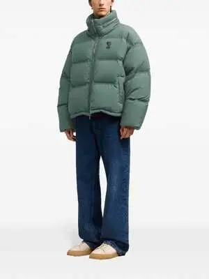 AMI Paris De Coeur Puffer Jacket - Green