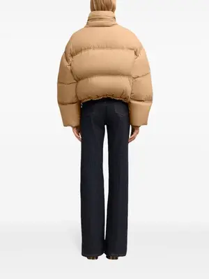 AMI Paris Logo-print Puffed Jacket - Neutrals