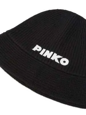 Pinko Logo-appliqué Bucket Hat - Black