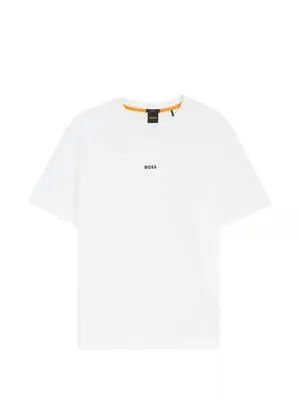 BOSS Logo-print Crew-neck Cotton T-shirt - White