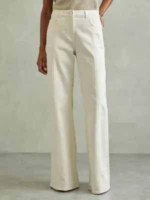 REISS Juniper Petite Front Seam Flared Jeans