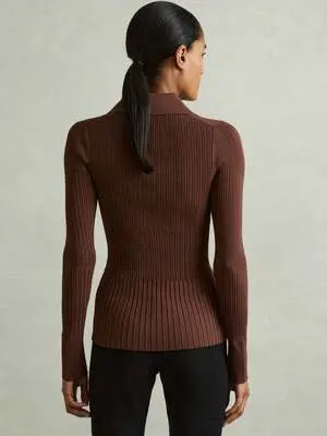 REISS Jenna Ribbed Knit Shirt