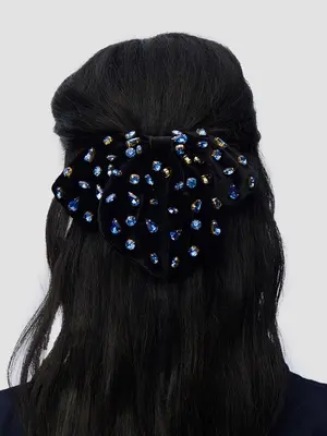 Lele Sadoughi Candy Oversized Velvet & Crystal Bow Barrette