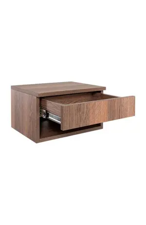 JONATHAN Y Ettore Mid-century Modern Floating Wall Mounted Nightstand With Soft-close Drawer And Cable Hole - Dark Brown