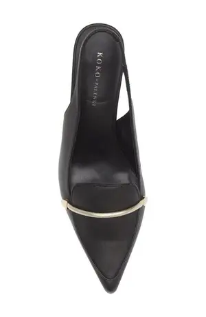 KOKO + PALENKI Parisa Slingback Loafer Pumps - Black Leather