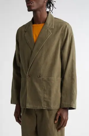 NOAH Double Breasted Cotton Twill Sport Coat