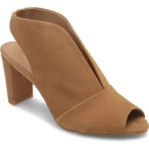 KOKO + PALENKI Ankle Strap Peep Toe Sandal - Latte Suede