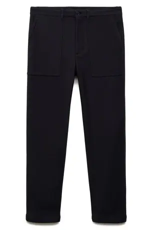 Mango Textured Classic Fit Trousers
