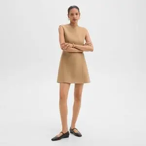 Theory Mini Wrap Dress In Double-face Wool-cashmere