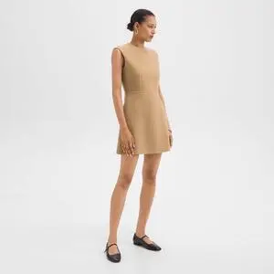 Theory Mini Wrap Dress In Double-face Wool-cashmere