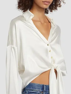 Ramy Brook Farrah Silk Tie-front Shirt