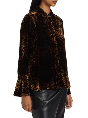 Elie Tahari Heritage The Fiora Leopard Top