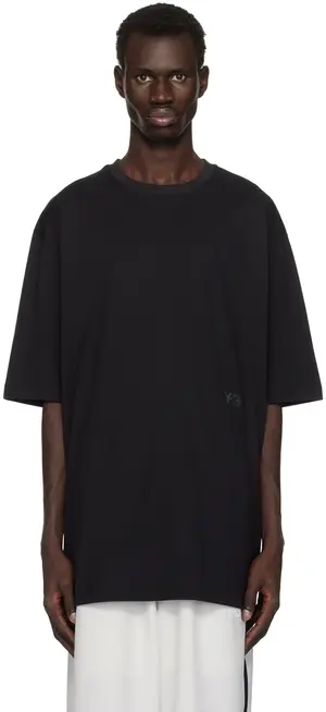 Y3 Y-3 Black Boxy Short Sleeve T-shirt - Black