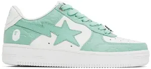 A BATHING APE BAPE Blue & White STA #4 Sneakers - Sax