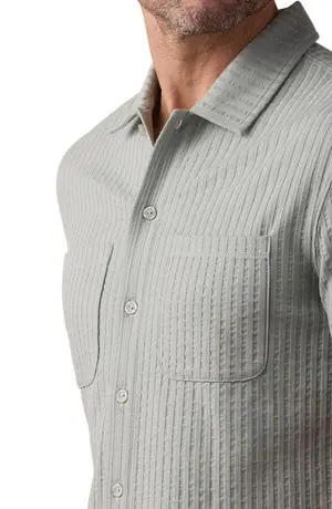 THE NORMAL BRAND Getaway Short Sleeve Knit Button-up Shirt - Juniper