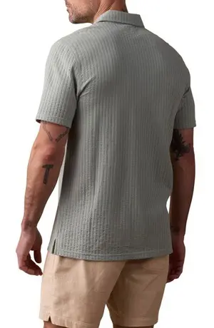 THE NORMAL BRAND Getaway Short Sleeve Knit Button-up Shirt - Juniper