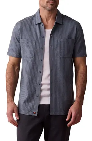 THE NORMAL BRAND Getaway Short Sleeve Knit Button-up Shirt Waterloo