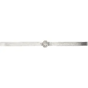 Maje Slim Belt With Clover Buckle - Silver