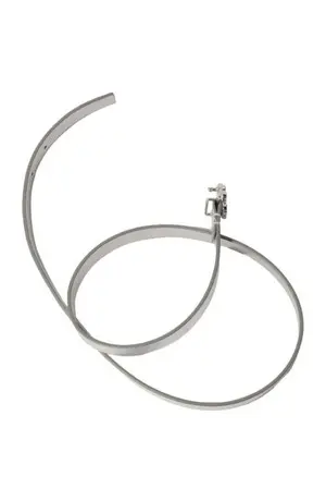 Maje Slim Belt With Clover Buckle - Silver